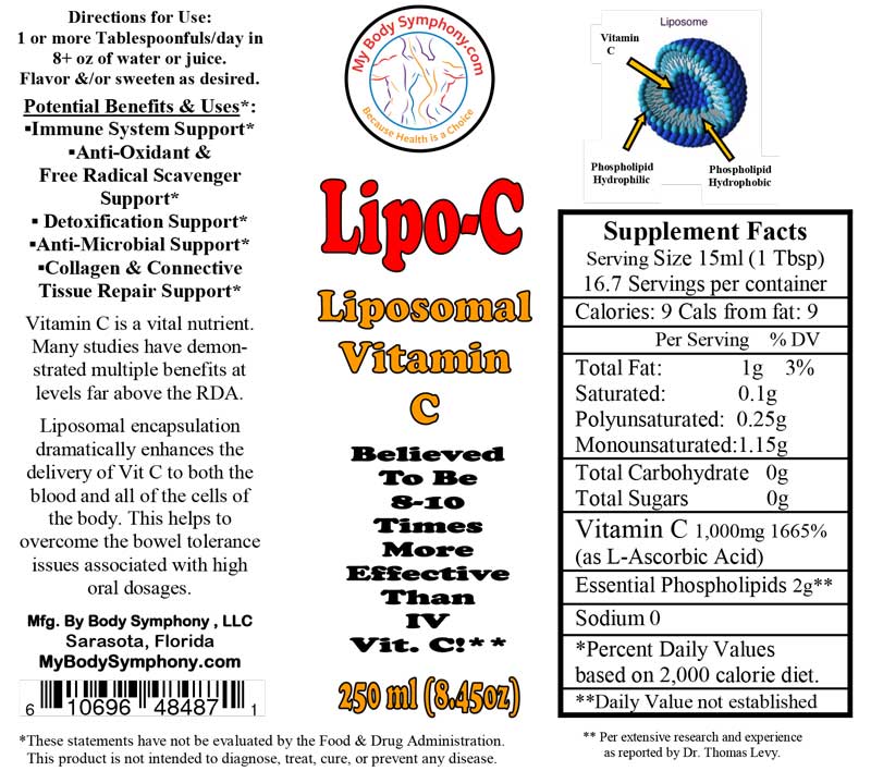 LIPO-C (Phospholipid Liposome-Encapsulated Vitamin C) - My Body Symphony