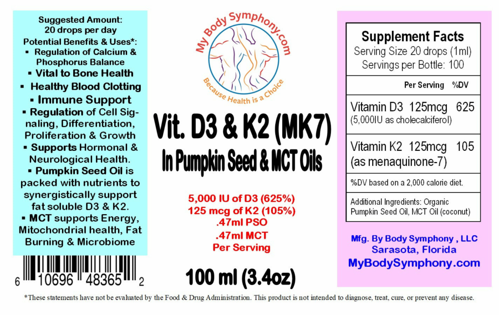 Body Symphony Vitamin D3 & K2 | Fat-Soluble Immune Support - My Body ...